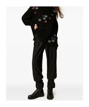 TWINSET Pinstripe Cuff-strap Trousers