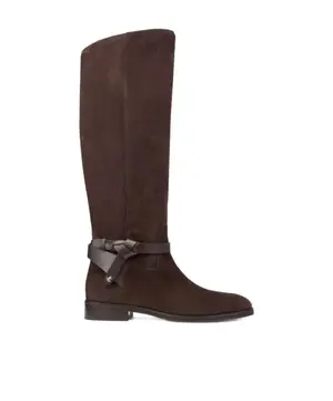 JIMMY CHOO Knotted Strap Leather Boots