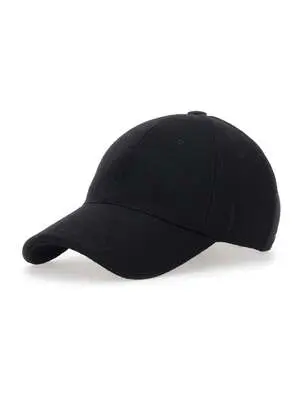 Saint Laurent Wool Hat With Embroidered Logo And Adjustable Strap, 100% Wool, Made In Italy