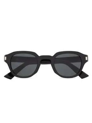 Saint Laurent Round Translucent Acetate Sunglasses With Nylon Lenses And Keyhole Bridge