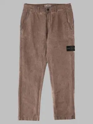 Stone Island Stonewash-effect Cotton-blend Trousers For - Grey