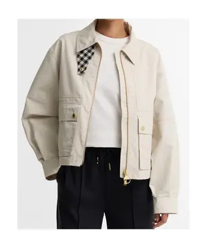 Barbour Cropped Zip-front Utility Jacket