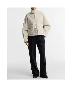 Barbour Cropped Zip-front Utility Jacket