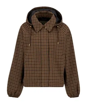 Barbour Gingham Hooded Cropped Jacket