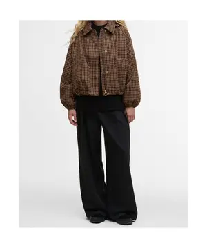 Barbour Gingham Hooded Cropped Jacket