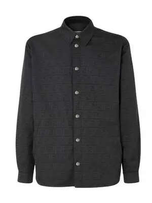 Fendi S 100% Polyester Dress Shirt - Black