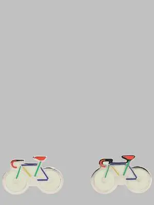 Paul Smith Enamel-plated Bike Motif Cufflinks - Silver