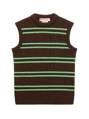 Marni Striped Knit Vest - Brown