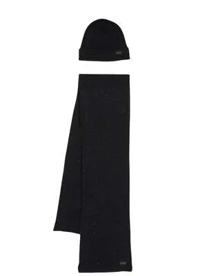Barbour Wool-blend Knit Scarf - Navy