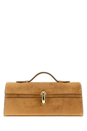 Savette Slim Symmetry Mini Suede Handbag - Camel