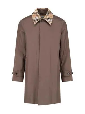 Burberry Plaid Collar Trench Coat