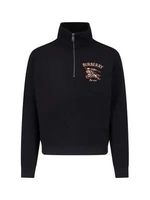 Burberry Half-zip Mock Neck Sweatshirt