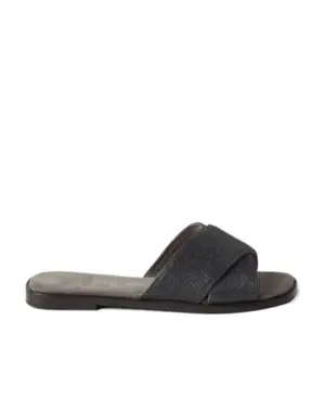 Brunello Cucinelli Monili-detail Crossover Slides
