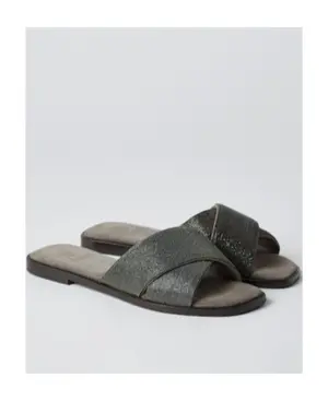 Brunello Cucinelli Monili-detail Crossover Slides