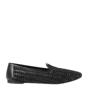 BRUNELLO CUCINELLI Brunello Cucinelli Techno Raffia And Calfskin Flats