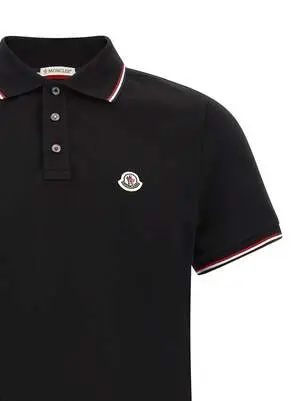 Moncler Tricolor Trim Polo Shirt