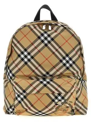 Burberry Check Backpack - Cream