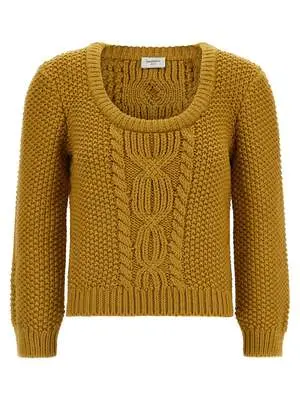 Saint Laurent Knit With 3/4 Sleeves - Yellow