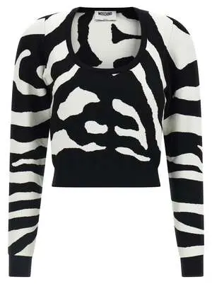 Moschino Zebra Intarsia Sweater - Black