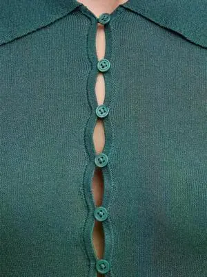Sisley Scalloped-edge Button-up Cardigan
