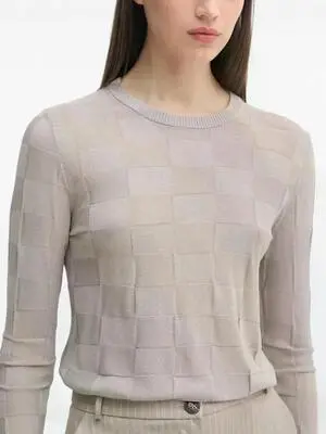 Sisley Check-pattern Long-sleeve Sweater