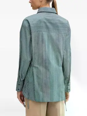 Sisley Vertical-stripe Tie-fastening Shirt