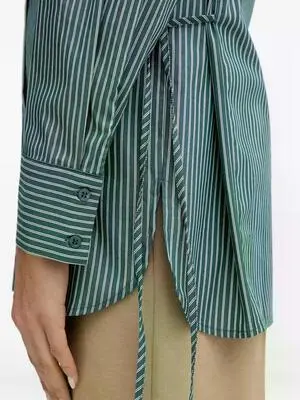Sisley Vertical-stripe Tie-fastening Shirt