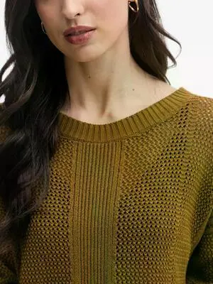 Sisley Open-knit Ribbed-trim Sweater