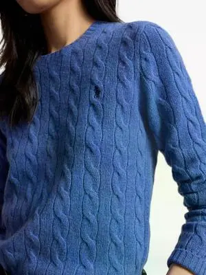 Polo Ralph Lauren Logo-embroidered Cable-knit Sweater - Blue