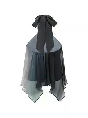OUDE WAAG Halter-neck Double-layer Top