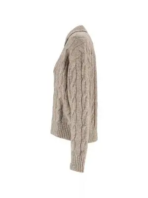 ELEH Cable-knit Sequin-embellished Sweater