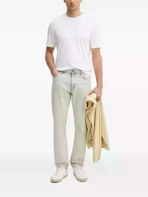 Sisley Acid-wash Logo-patch Jeans