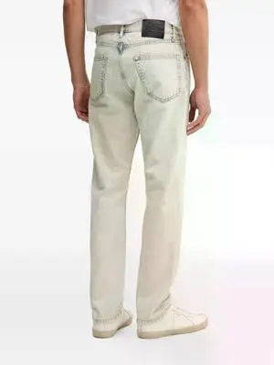Sisley Acid-wash Logo-patch Jeans