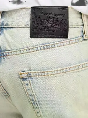 Sisley Acid-wash Logo-patch Jeans