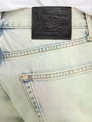 Sisley Acid-wash Logo-patch Jeans