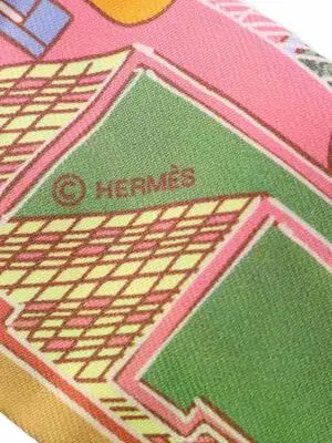 Hermès 2010s Pantin City Twilly Scarf - Pink