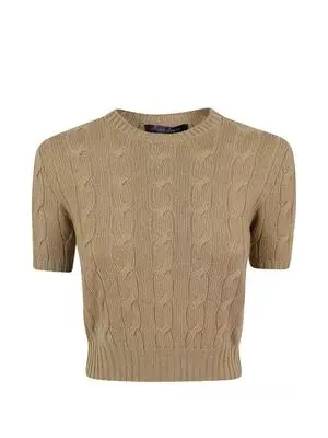 Polo Ralph Lauren Cashmere Cable-knit Cropped Jumper