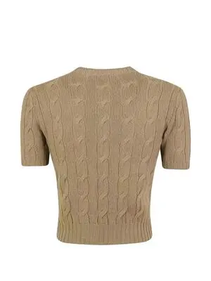 Polo Ralph Lauren Cashmere Cable-knit Cropped Jumper