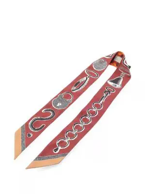 Hermès 2010s Poetic Catalog Twilly Scarf - Orange