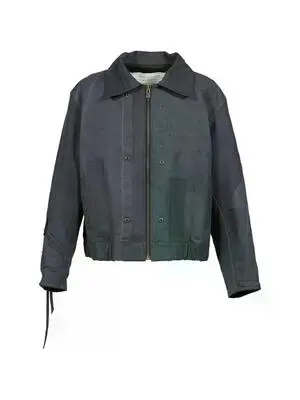 UNDER THE SIGN Dustborn Light Patchwork Bomber Jacket - Grey