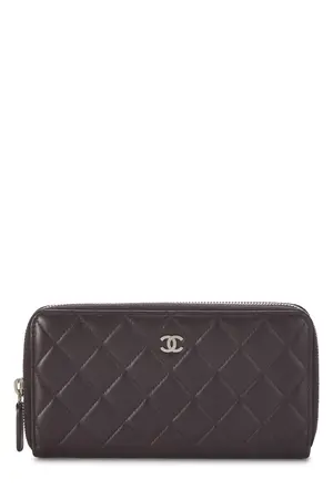 Chanel Lambskin Zip Around Wallet - Purple