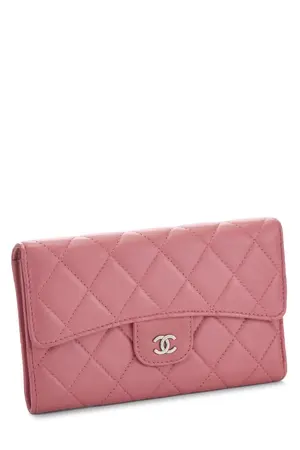 Chanel Lambskin Classic Flap Wallet Long