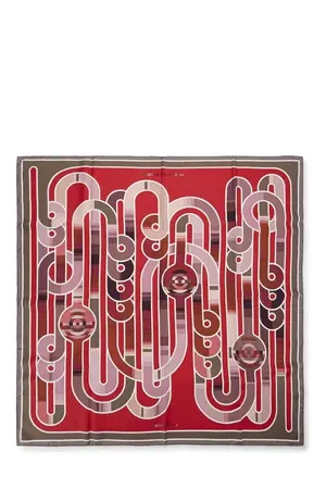 Hermès Multicolor 'mélodie Chromatique' Silk Scarf 90 - Grey