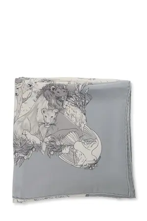 Hermès Multicolor 'après Le Déluge' Silk Scarf 90 - Grey
