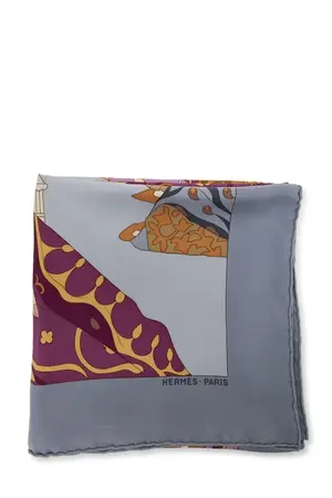 Hermès Multicolor 'splendeur Des Maharajas' Silk Scarf 90 - Grey