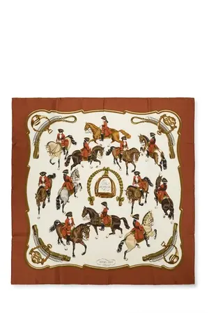 Hermès Multicolor 'reprise' Silk Scarf 90 - Brown