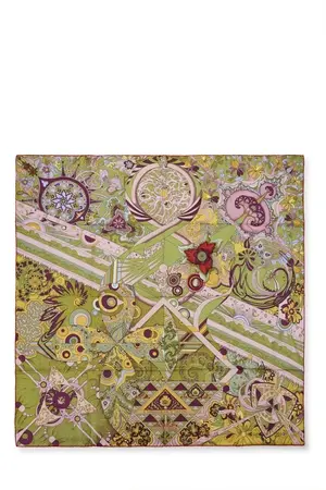 Hermès Multicolor 'l'ivresse De L'infini' Silk Scarf 90 - Green
