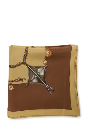 Hermès Multicolor 'parures Des Sables' Silk Scarf 90 - Beige