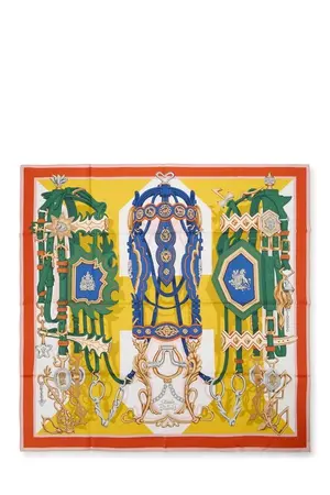 Hermès Pink & Multicolor 'brides Et Destin' Silk Scarf 90 - Multi