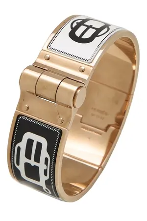 Hermès Rose Gold & Black Enamel Charniere Pm - Multi
